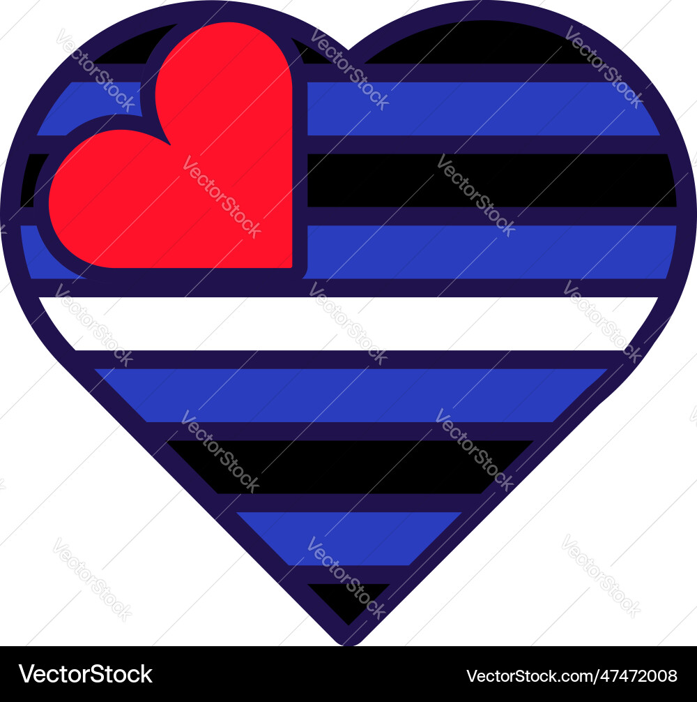 Outline flag heart leather pride icon Royalty Free Vector