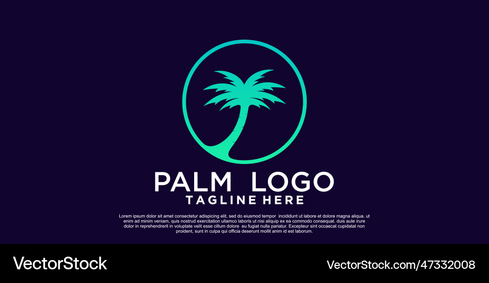 Palm logo design with unique concept premium part Vector Image