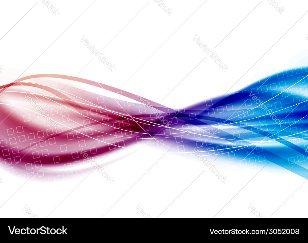 Satin swoosh lines flow - blue pink waves Vector Image
