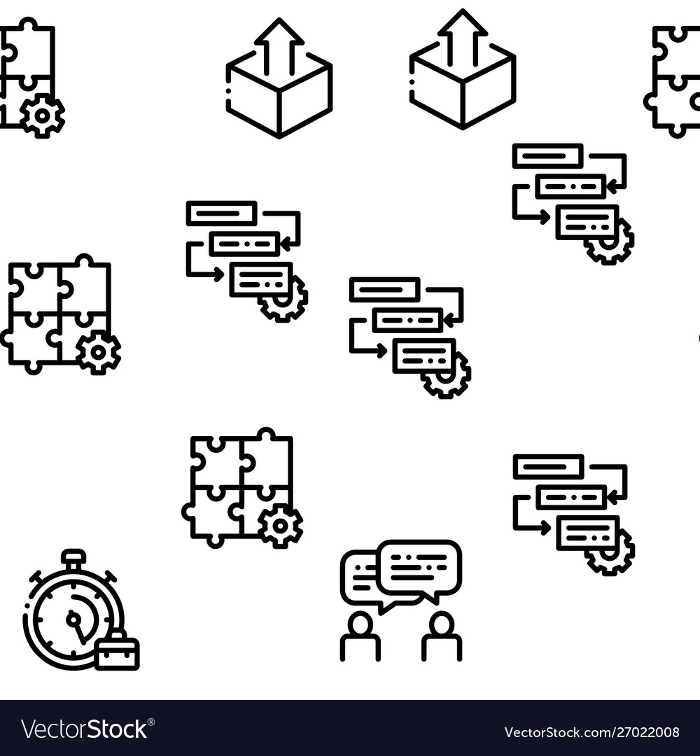 Scrum Agile Seamless Pattern Royalty Free Vector Image