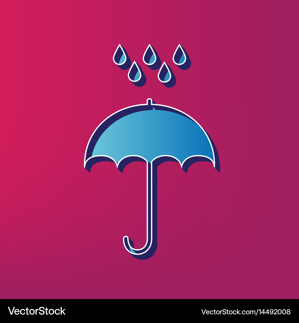 Umbrella with water drops rain protection symbol Vector Image