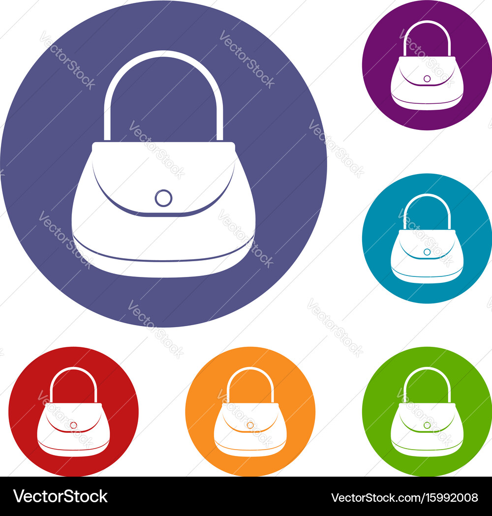 Woman bag icons set Royalty Free Vector Image - VectorStock