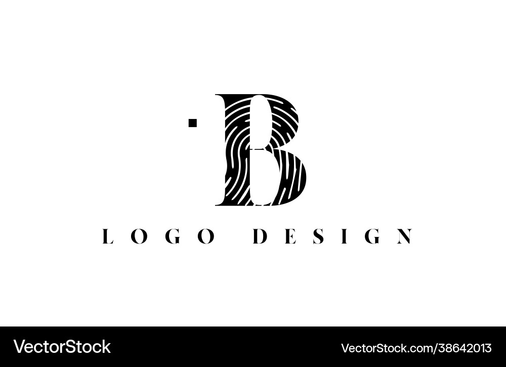 Black and white b alphabet letter icon logo Vector Image