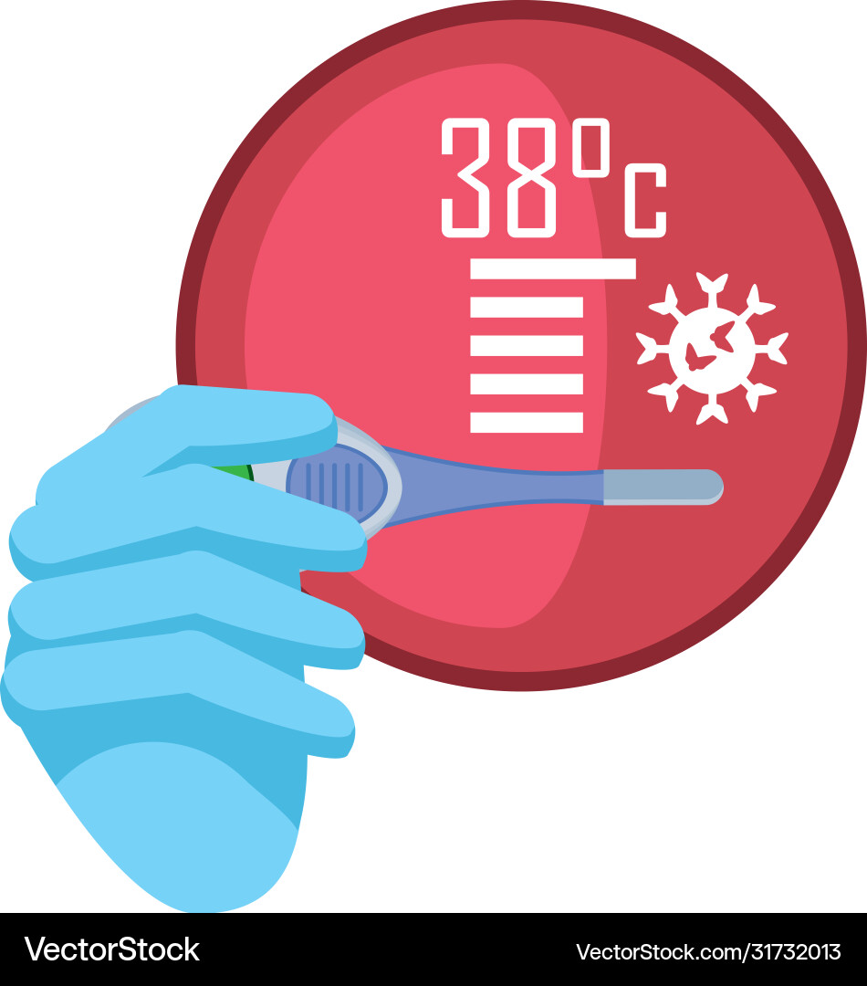 Body thermometer detecting on white background Vector Image