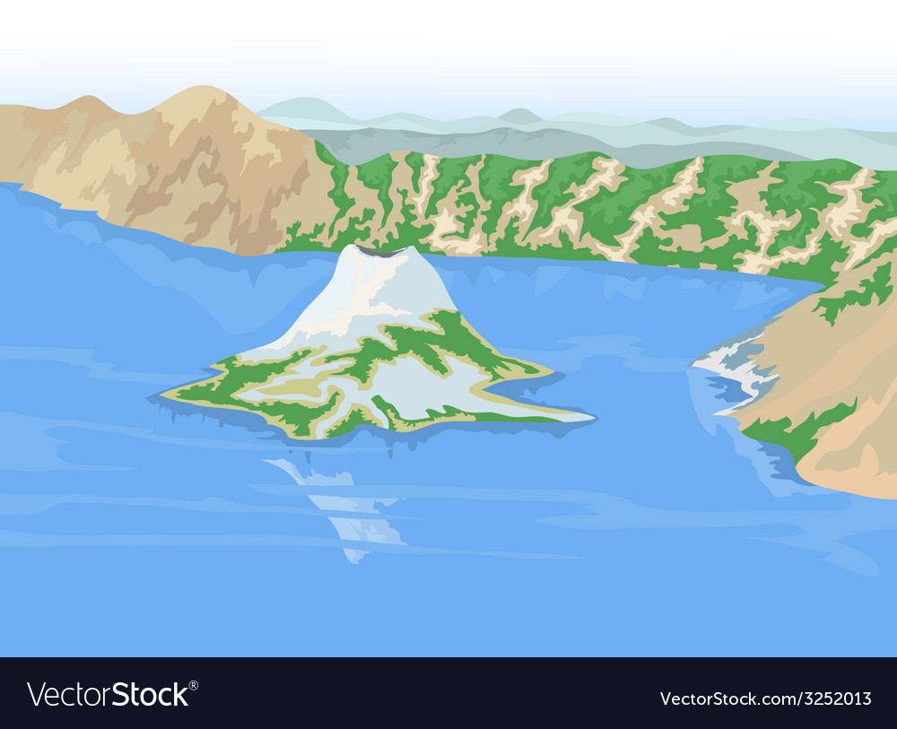 Crater lakes Royalty Free Vector Image - VectorStock