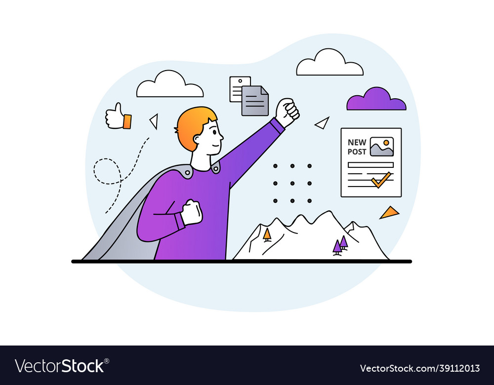 Creating posts concept Royalty Free Vector Image
