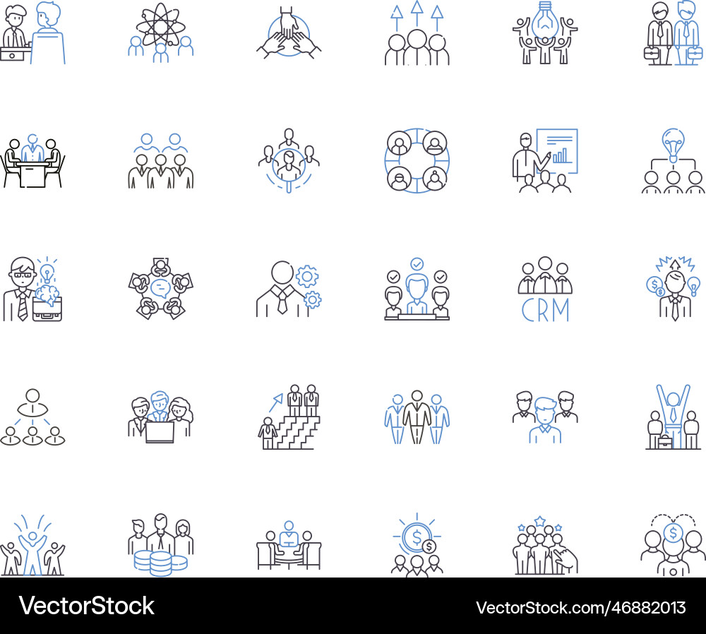 Gathering party line icons collection celebration Vector Image