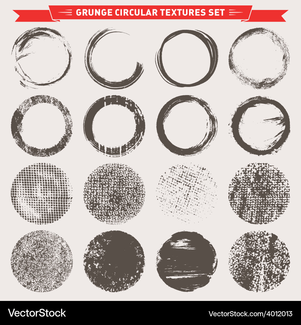 Grunge Circular Textures Royalty Free Vector Image