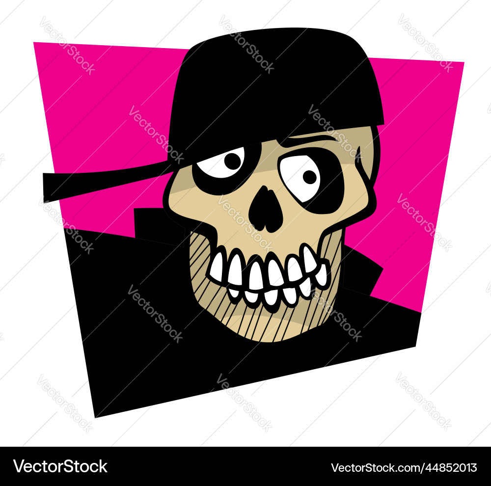 Halloween comic character of the human skull Vector Image