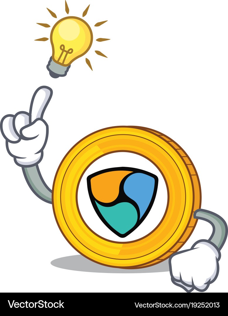 Have an idea nem coin character cartoon Royalty Free Vector