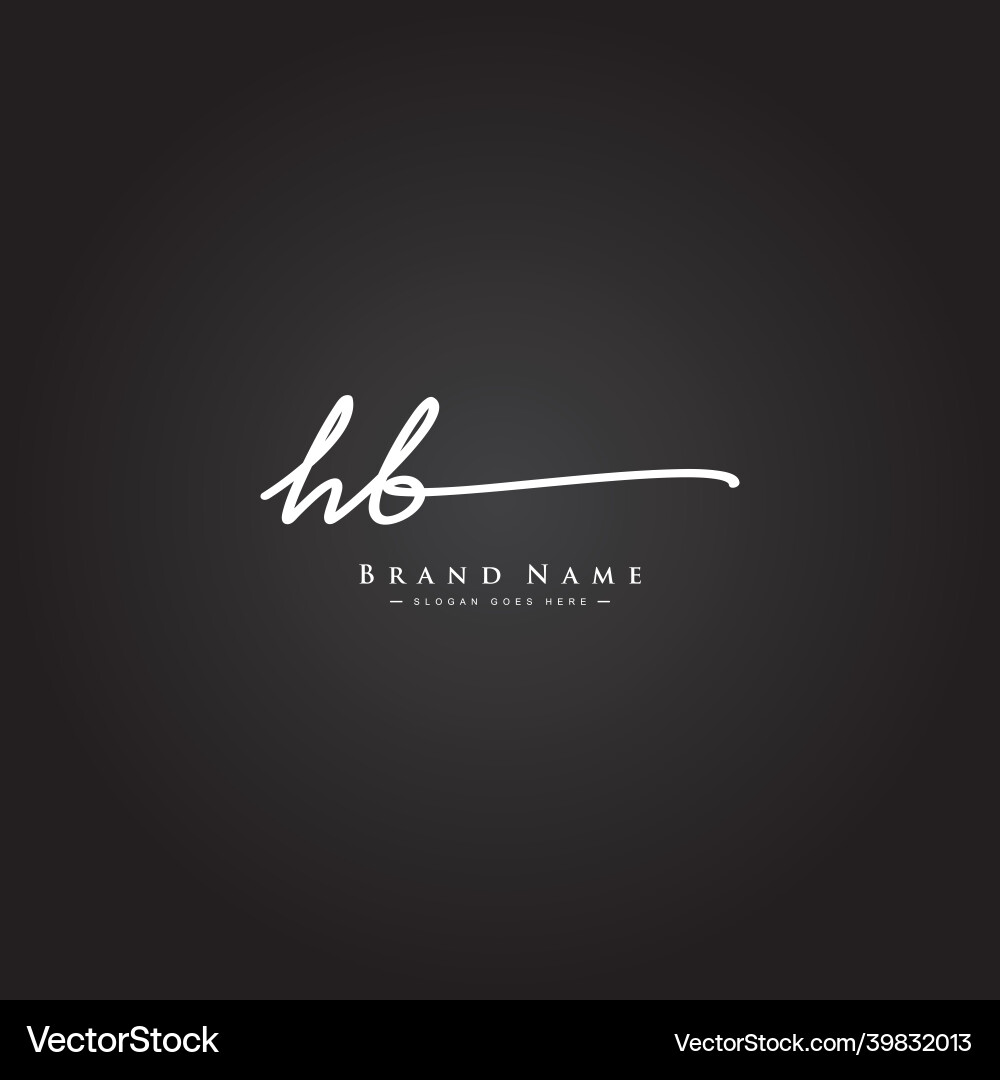 Initial letter hb logo handwritten signature logo Vector Image