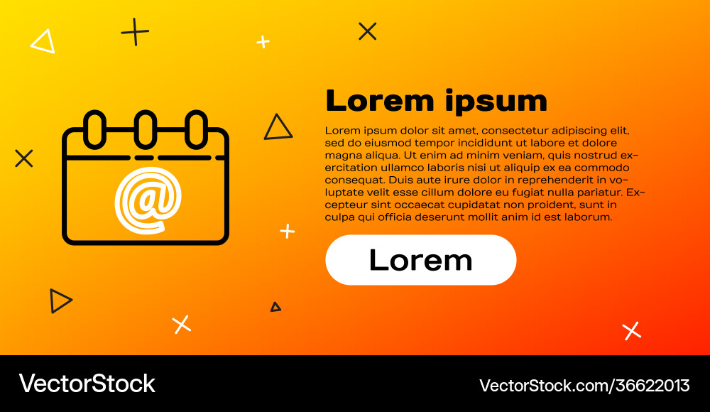 Line calendar with email icon isolated on yellow Vector Image