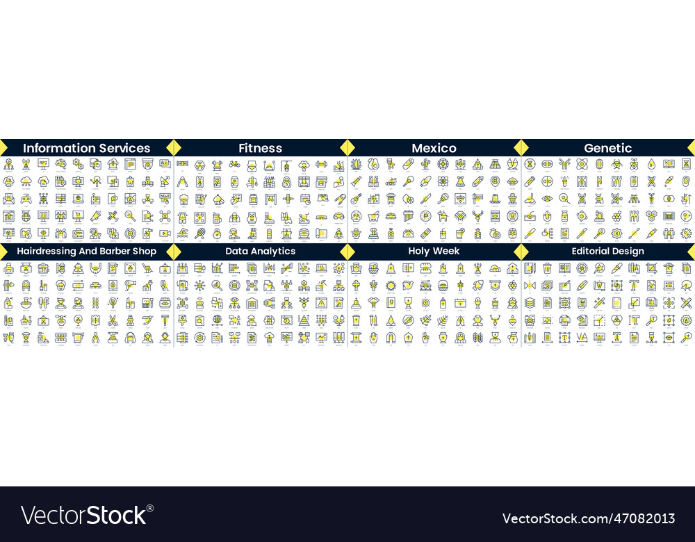 Linear style icons pack in this bundle include Vector Image