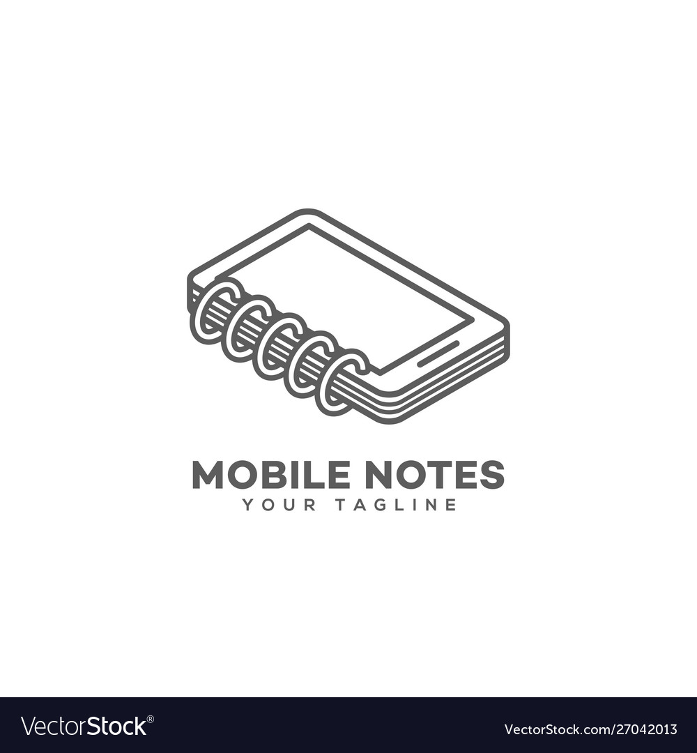 Mobile notes logo Royalty Free Vector Image - VectorStock