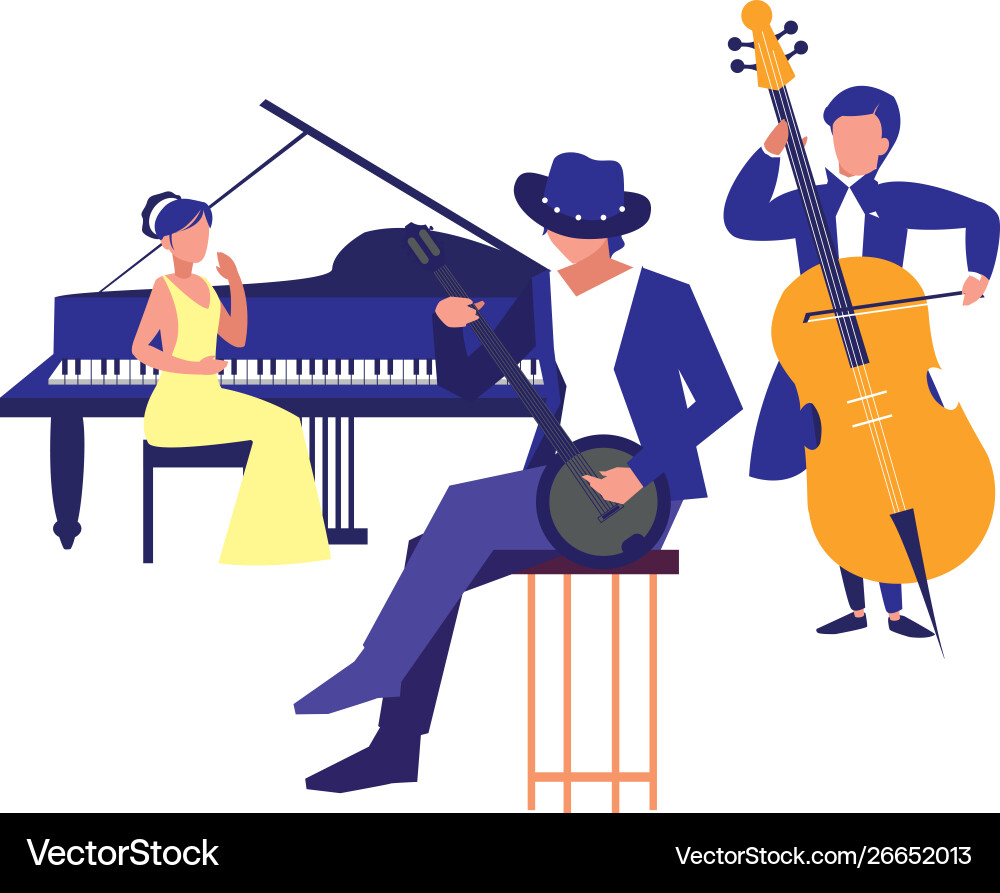 People musicians concert event design Royalty Free Vector