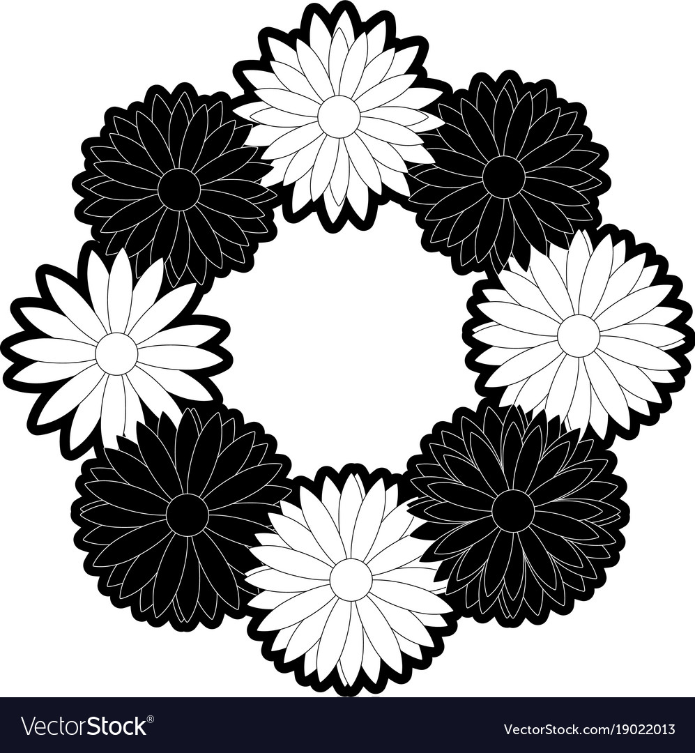Round frame flower Royalty Free Vector Image - VectorStock