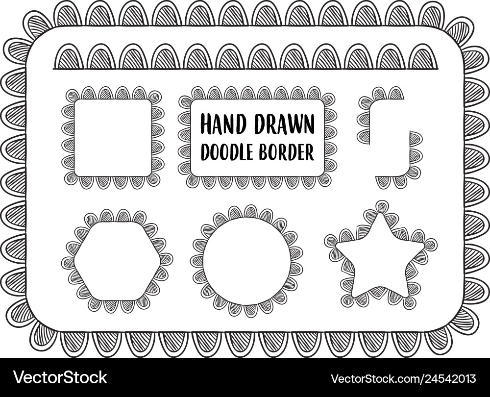 Set of hand drawn doodle border Royalty Free Vector Image
