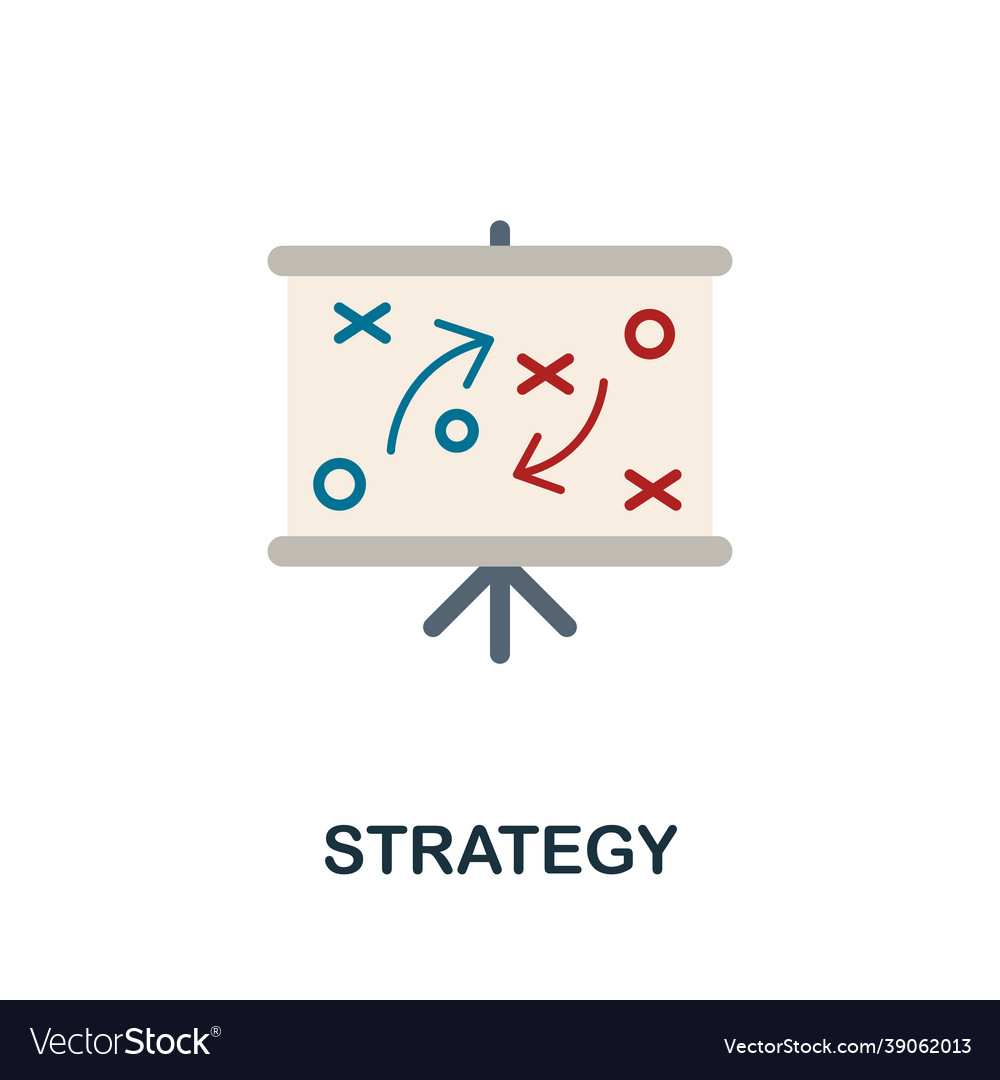 Strategy flat icon simple sign from gamification Vector Image