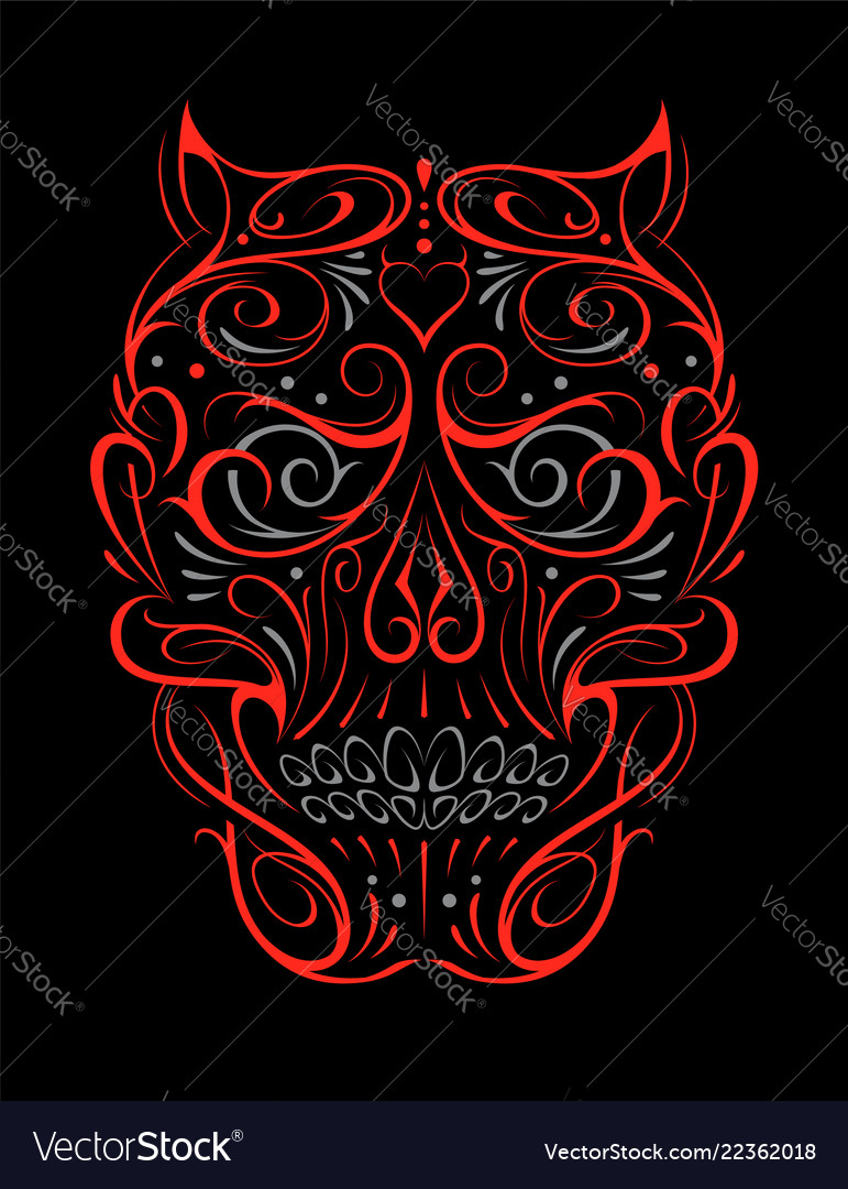 Abstract skull shape red pattern Royalty Free Vector Image