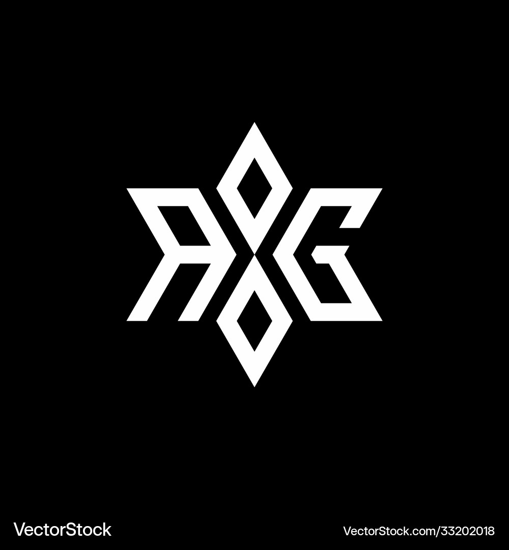 Ag monogram logo with star shape and luxury style Vector Image