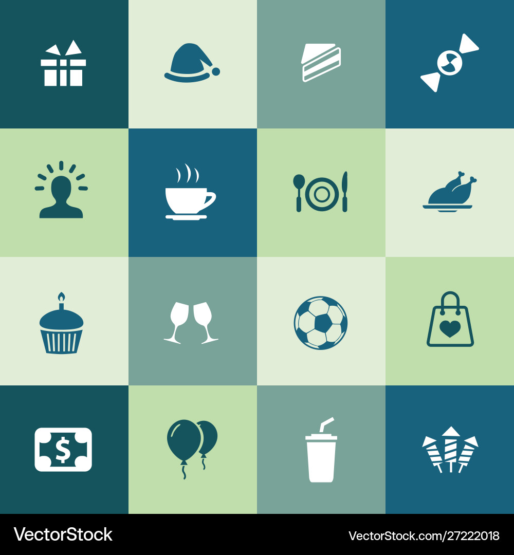 Birthday icons universal set for web and ui Vector Image
