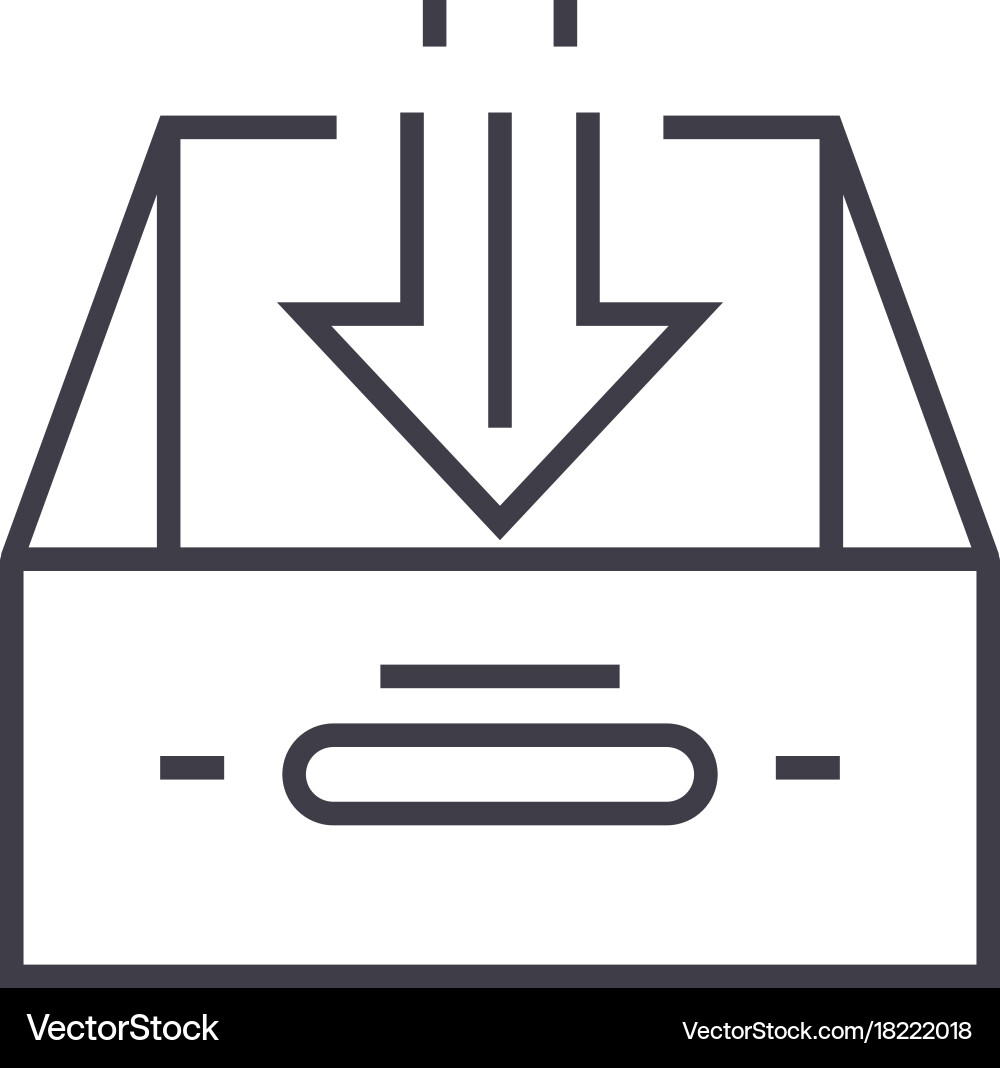 Business inbox linear icon sign symbol Royalty Free Vector