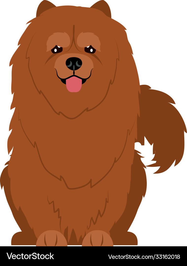 Cartoon chow dog icon flat style Royalty Free Vector Image