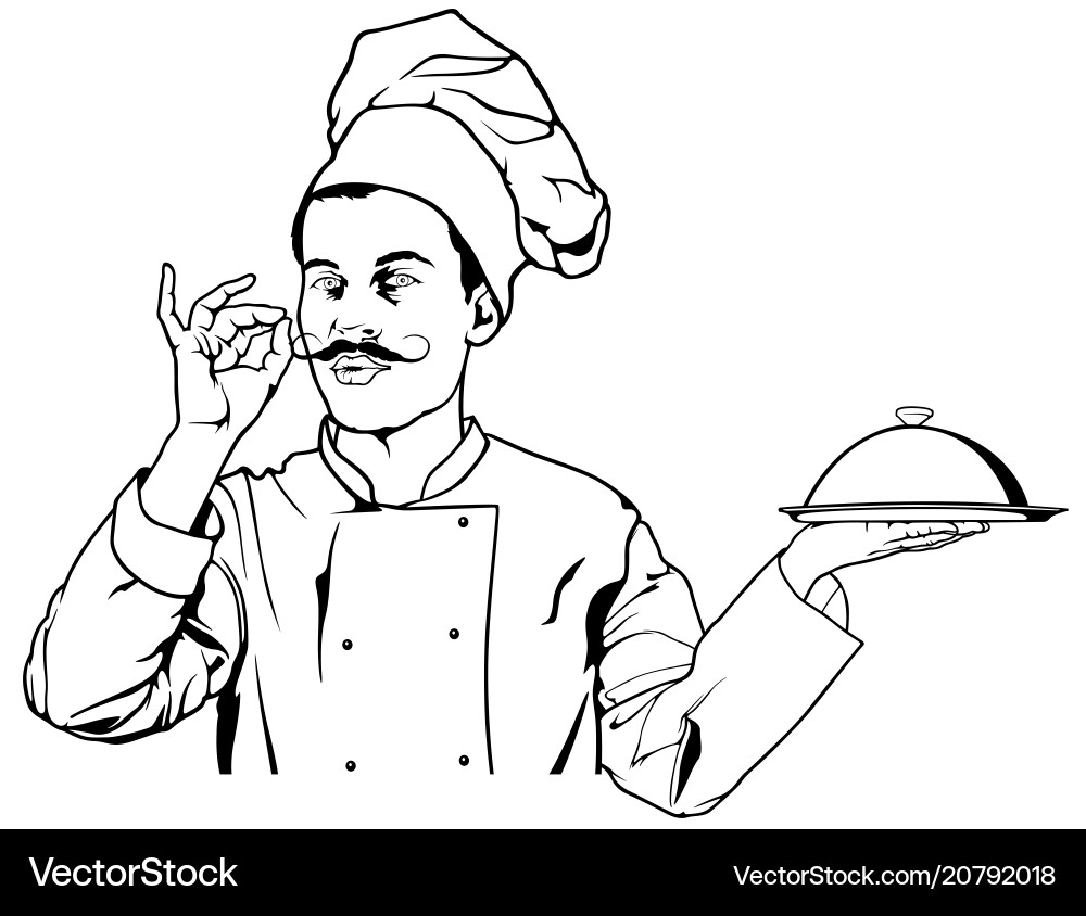 Chef gesture delicious Royalty Free Vector Image