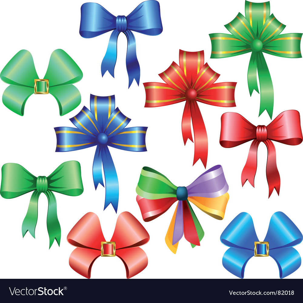 Collection of bows Royalty Free Vector Image - VectorStock Collection of bows Royalty Free Vector Image - VectorStock