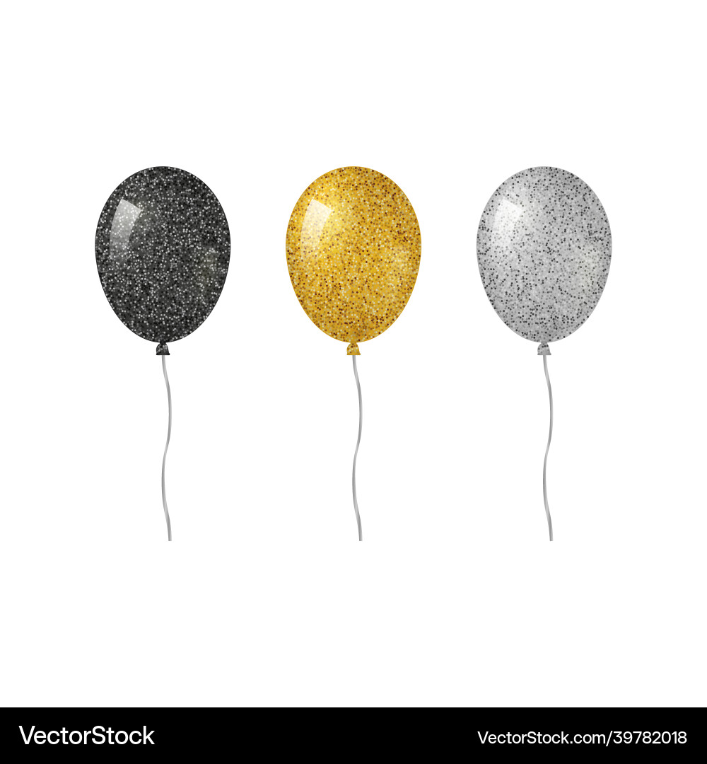 Colorful realistic helium balloons Royalty Free Vector Image