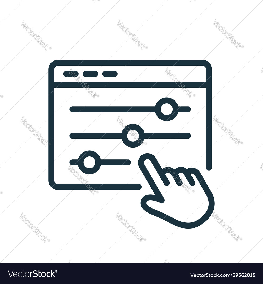 Control panel line icon adjustment button Vector Image