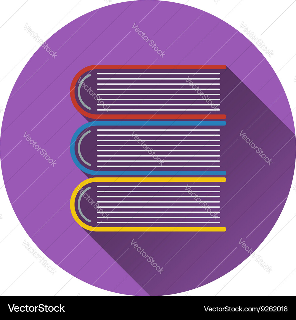 Flat design icon of stack books in ui colors Vector Image