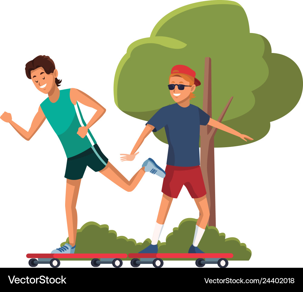 Friends young men cartoon Royalty Free Vector Image
