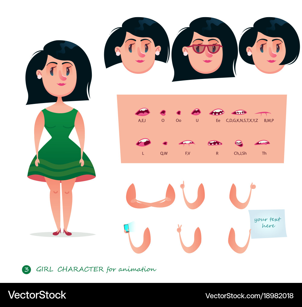 Girl character for your scenes Royalty Free Vector Image