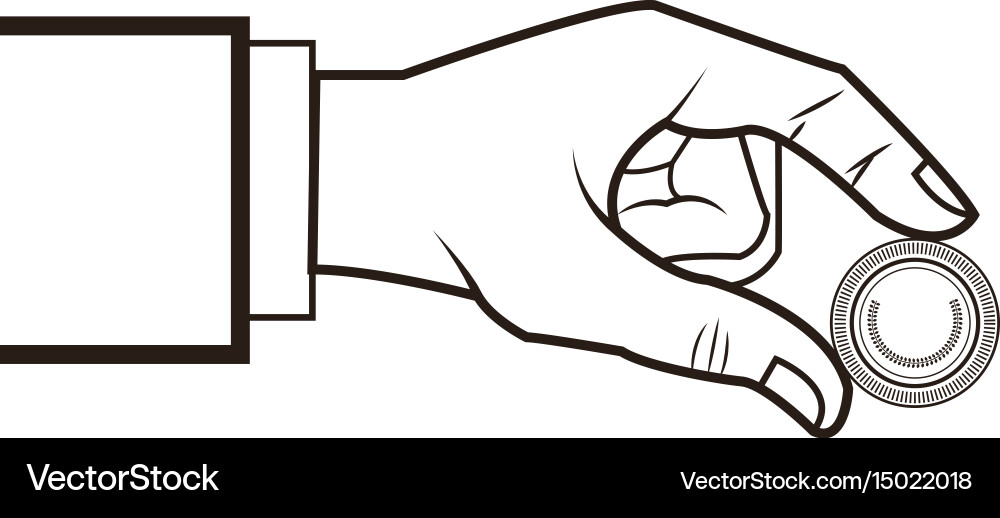 Hand business put coin banking conept Royalty Free Vector