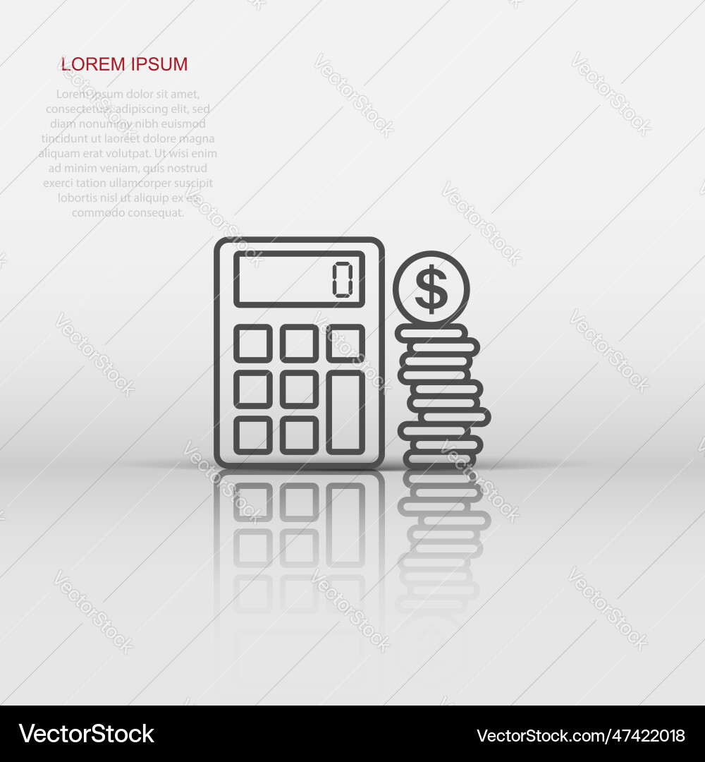 Money calculation icon in flat style budget Vector Image