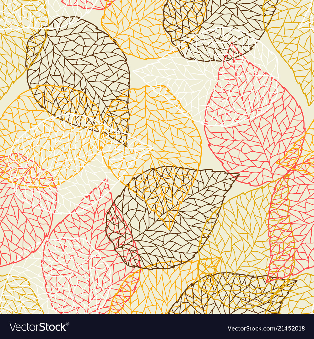 Seamless pattern with falling leaves Royalty Free Vector