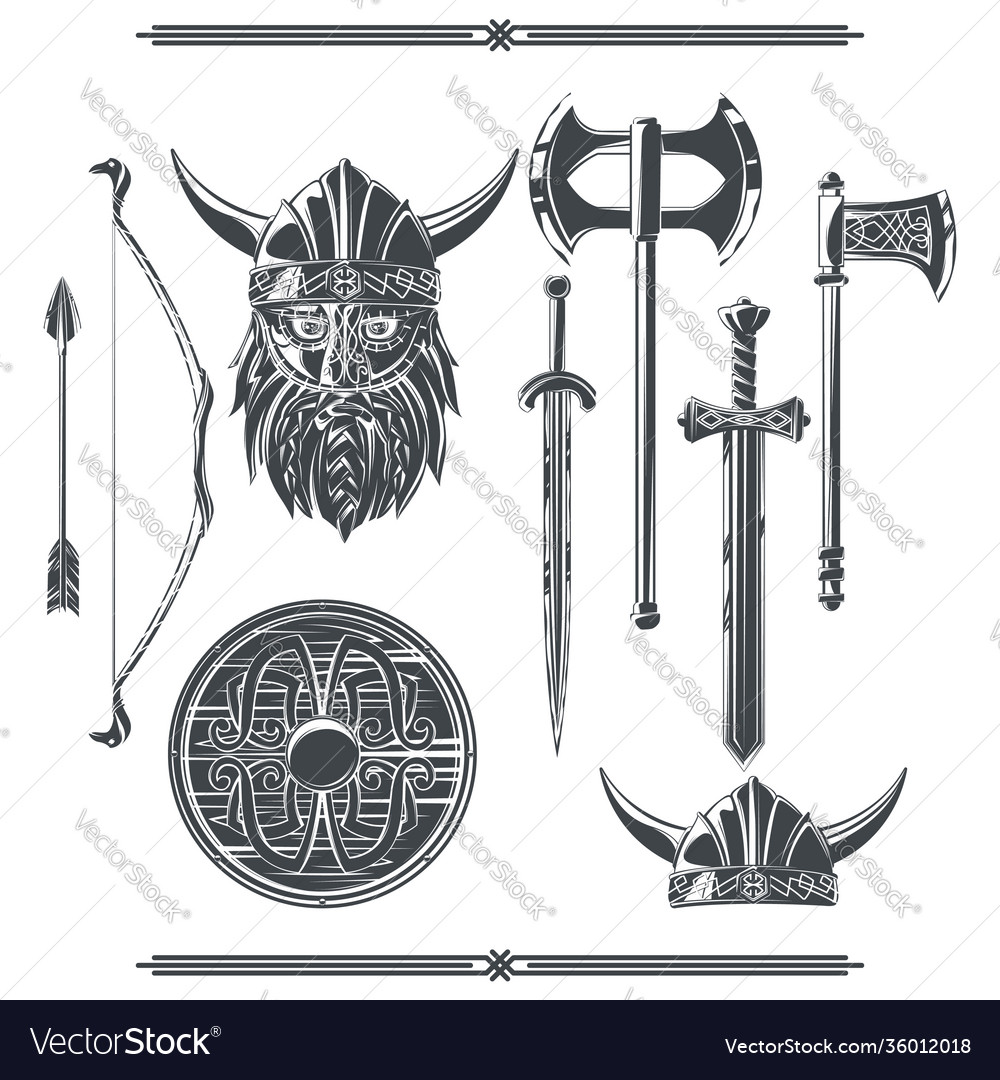Set vikings elements for creating your own Vector Image