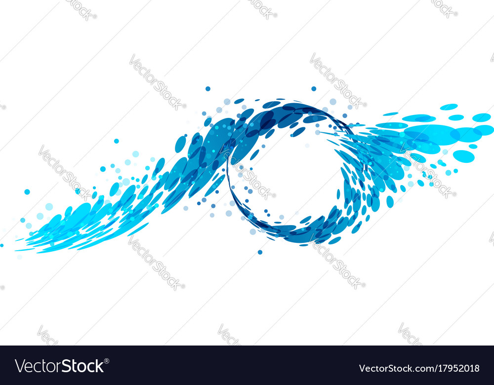 Splash wave with circle shape Royalty Free Vector Image
