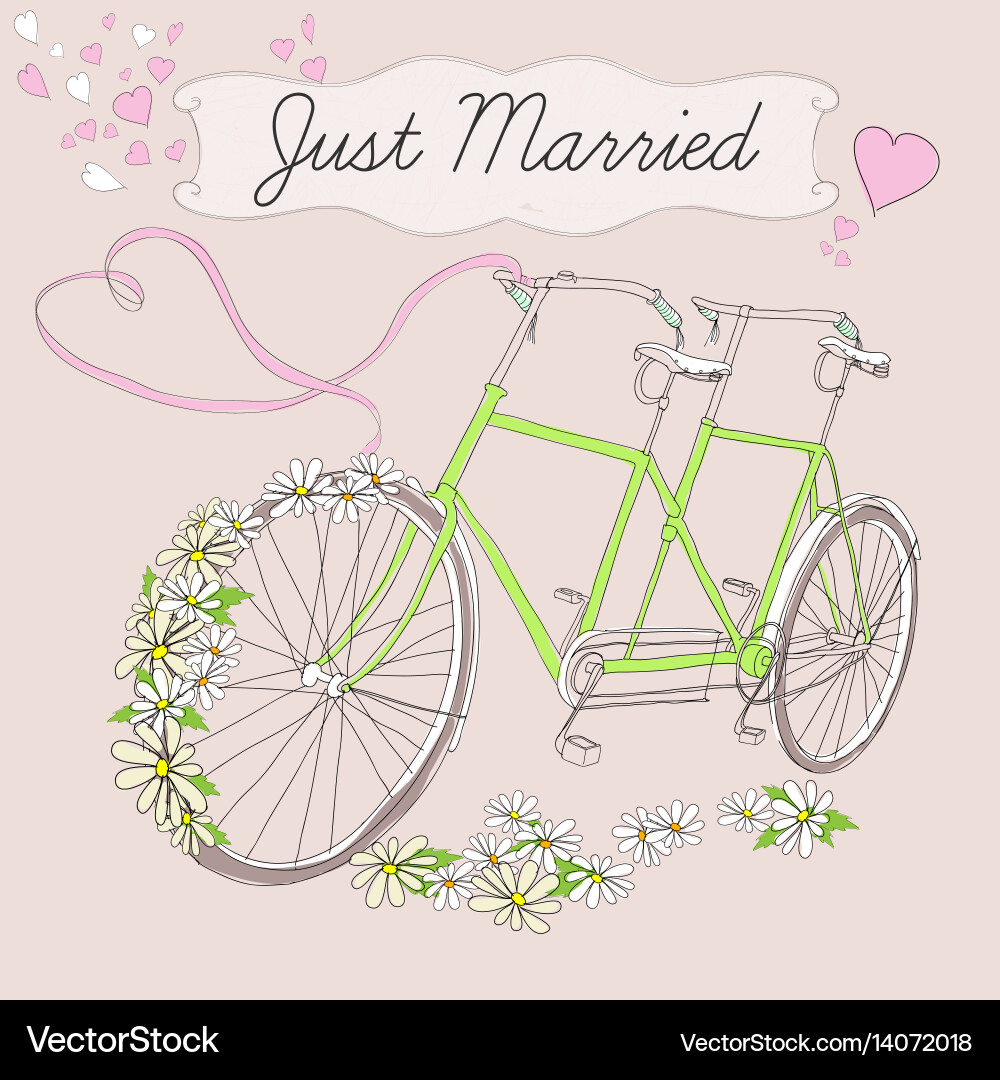 Vintage drawing marriage poster Royalty Free Vector Image