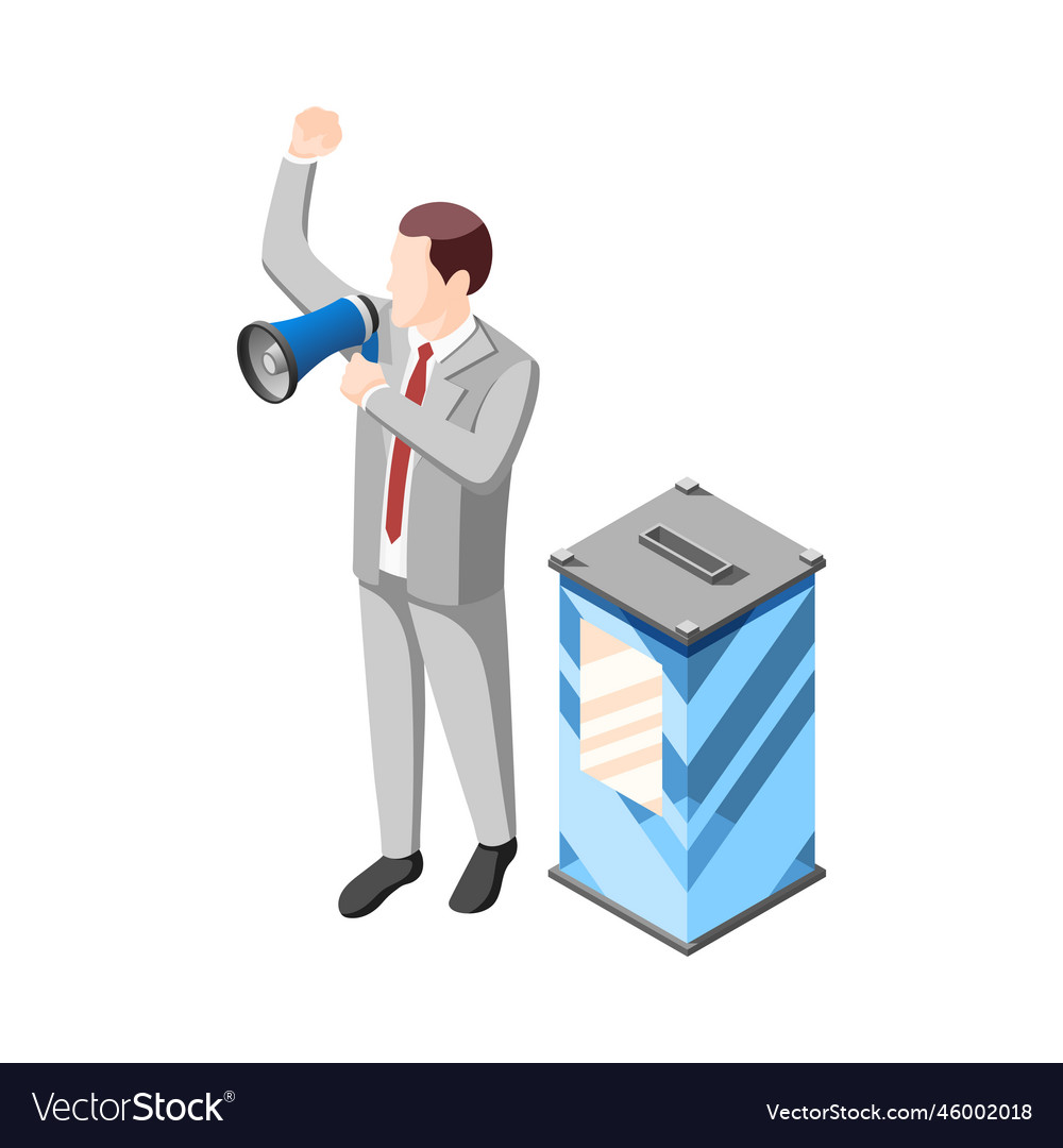 Voting invitation speech composition Royalty Free Vector