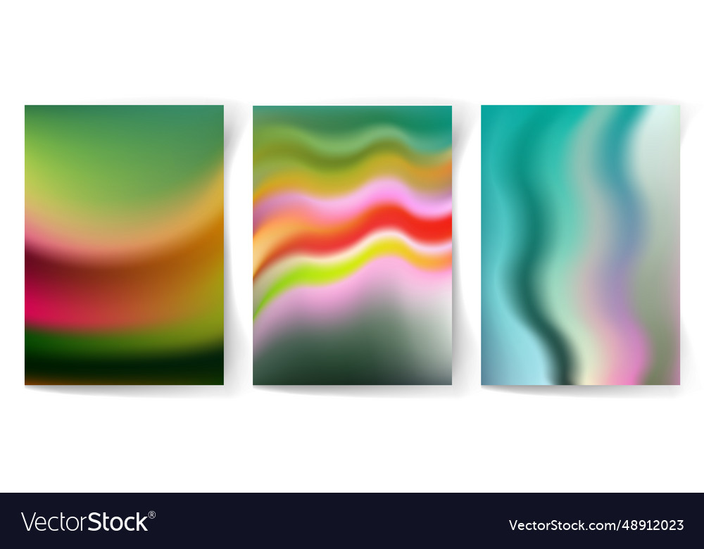 A set of abstract gradient backgrounds in pastel Vector Image