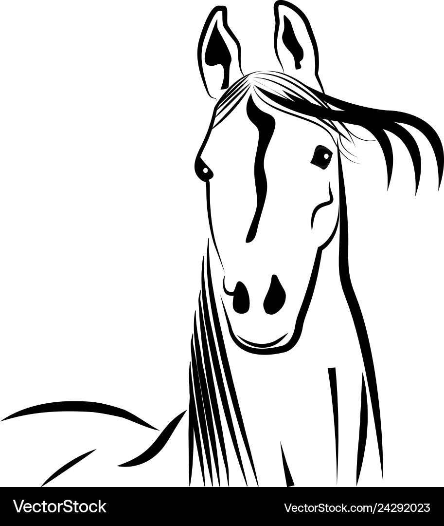 Beautiful stallion horse logo Royalty Free Vector Image