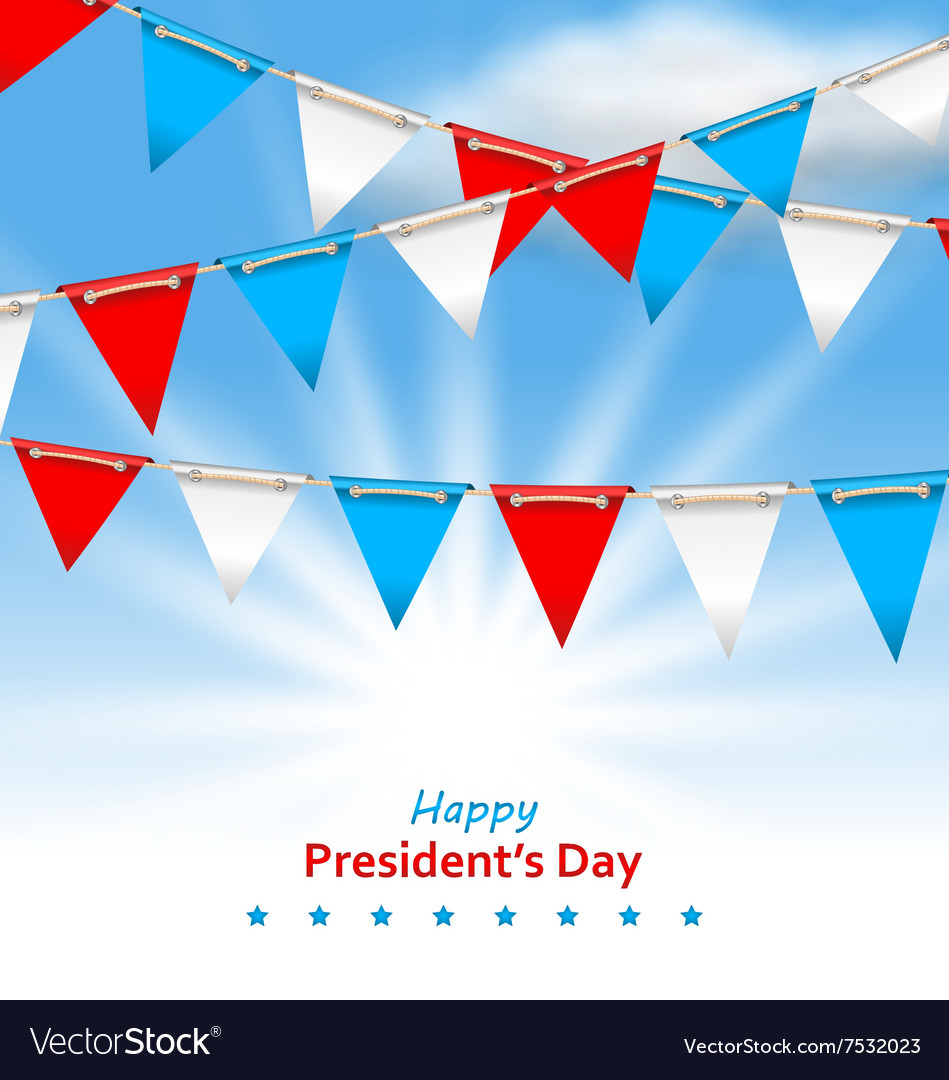 Bunting Flags in Patriotic Colors of USA for Happy