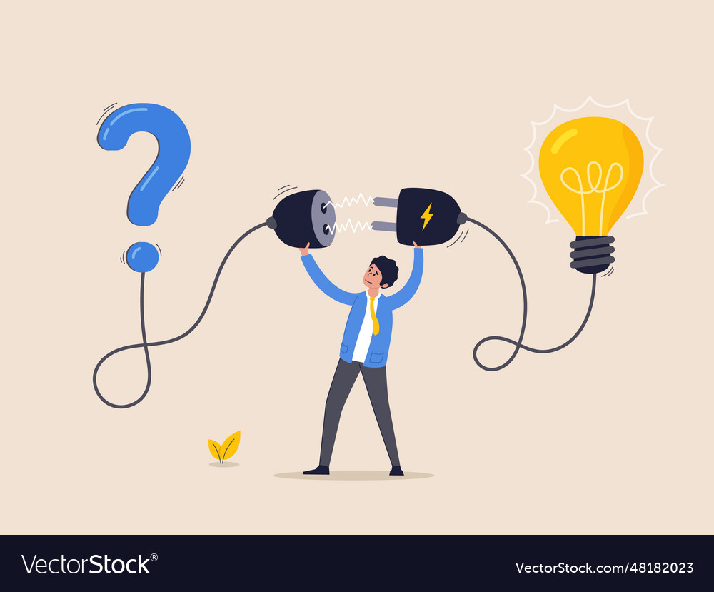 Creativity idea concept solution solving problem Vector Image