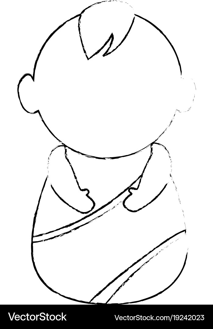 Cute baby avatar character Royalty Free Vector Image