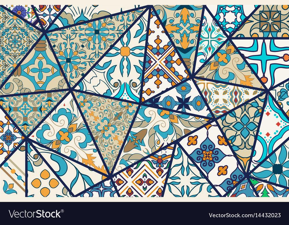 Decorative background mosaic patchwork Royalty Free Vector