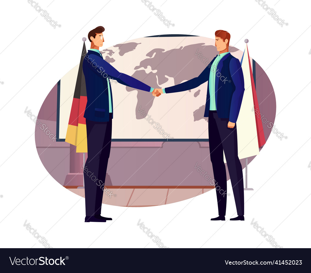 Diplomacy flat composition Royalty Free Vector Image