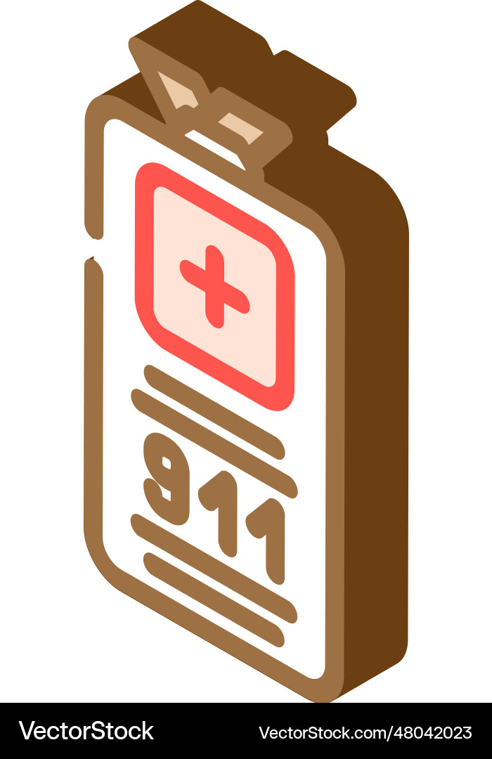 Emergency signal alert isometric icon Royalty Free Vector