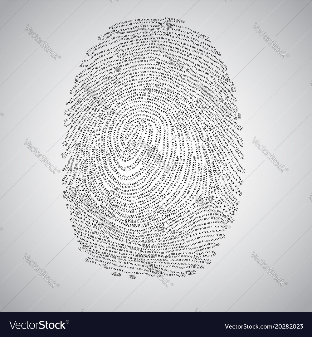 Fingerprint made by binary code Royalty Free Vector Image